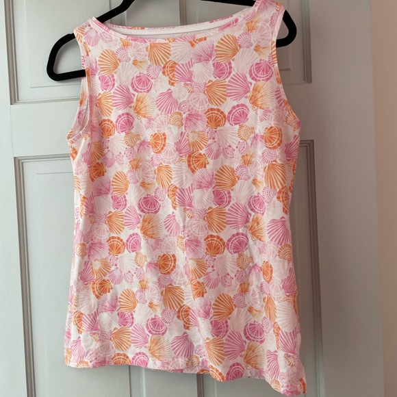 Talbots | Tops | Euc Talbots Orange And Pink Seashell Print Tank Size ...